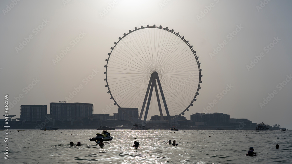 Dubai, United Arab Emirates. Amazing view of the Ain Dubai and the ...