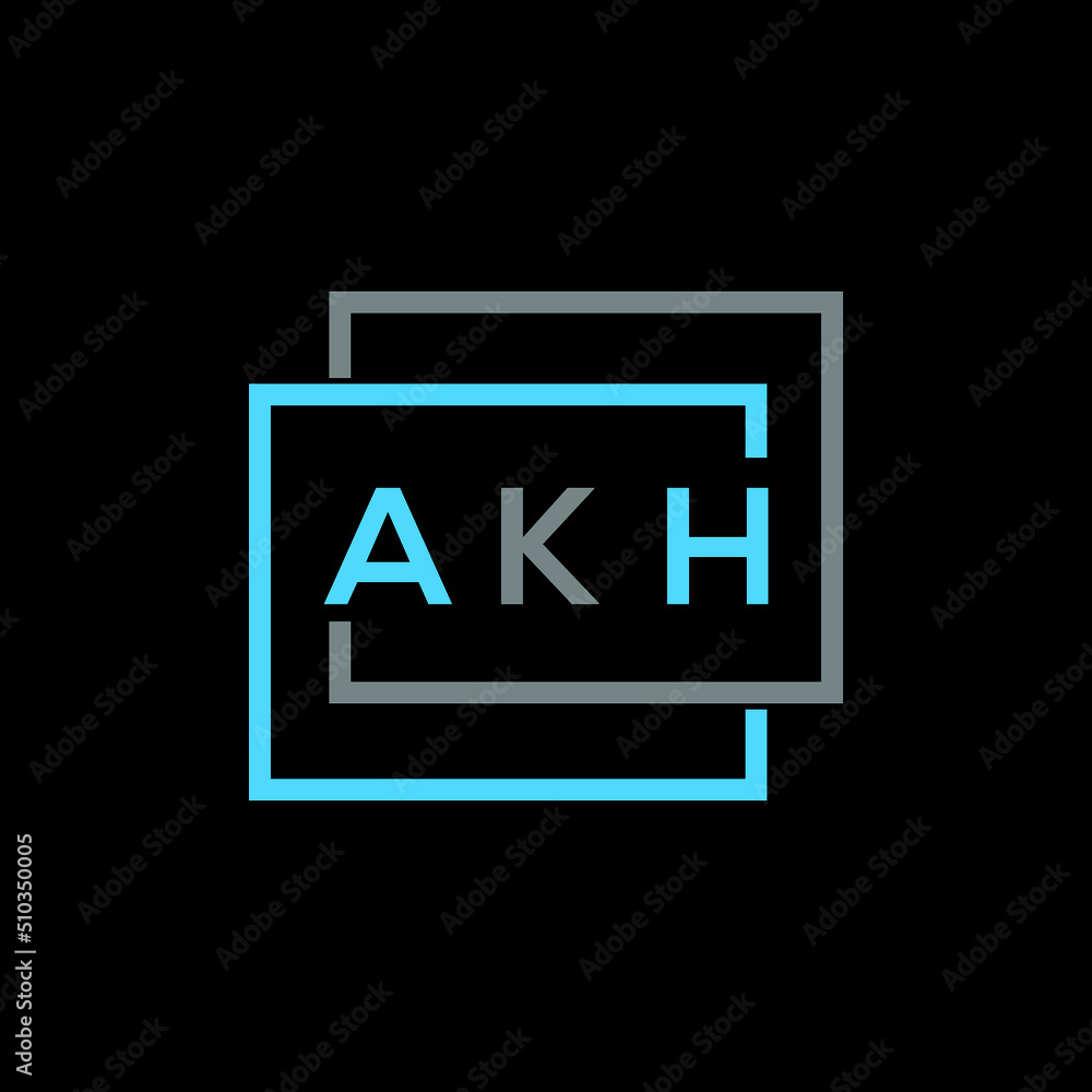 AKH letter logo design on white background. AKH creative initials ...