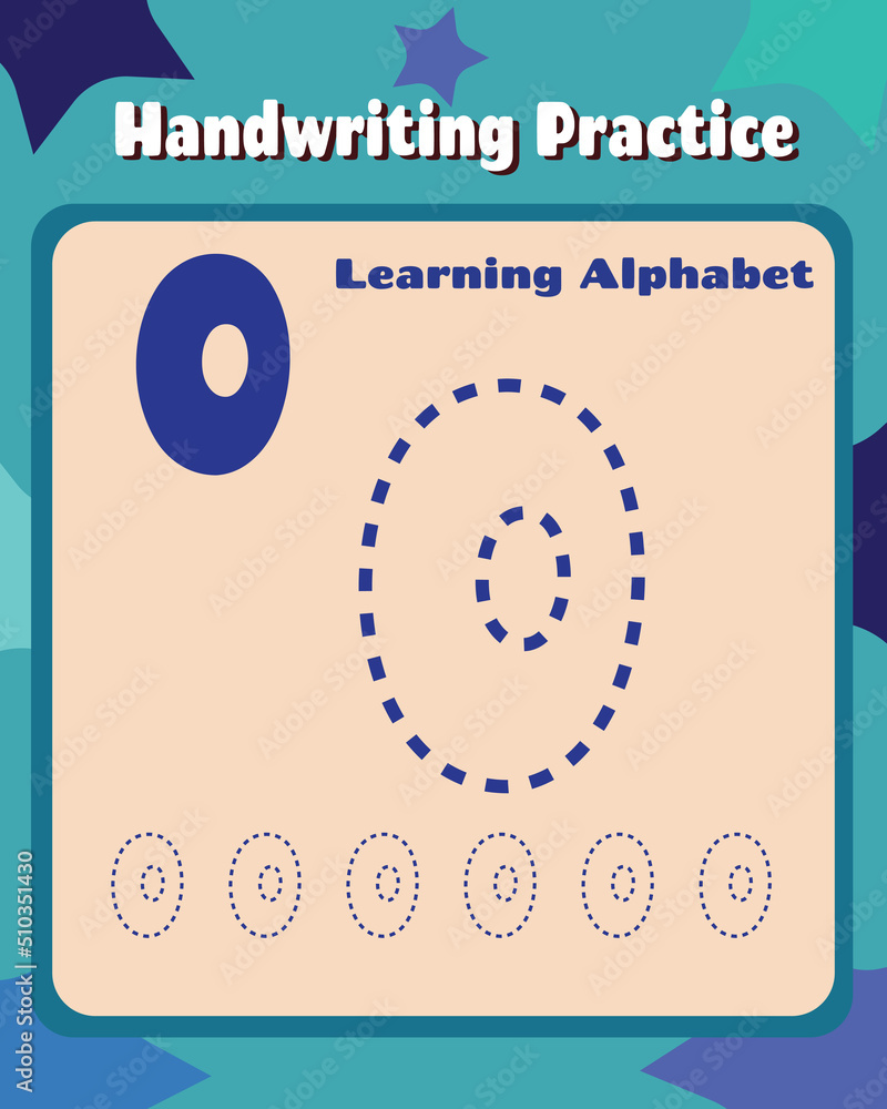 Letter O cute children colorful ABC alphabet trace practice worksheet ...