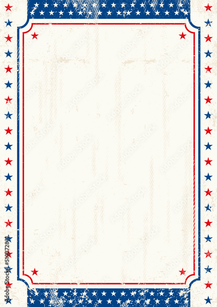 American retro paper background. A vintage american poster with an ...