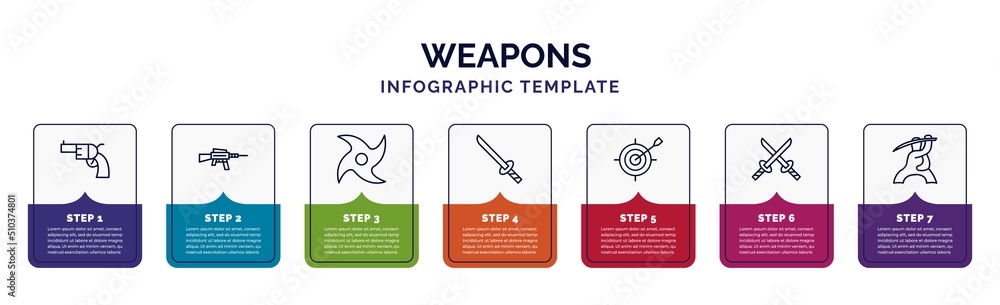 infographic template with icons and 7 options or steps. infographic for ...