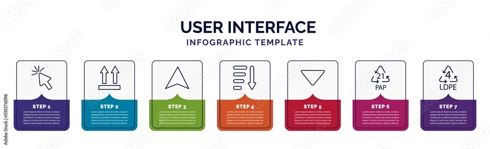 infographic template with icons and 7 options or steps. infographic for ...