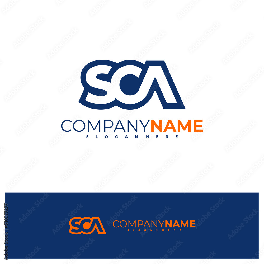 Letter S C A logo design vector template, Initial SCA logo concepts ...