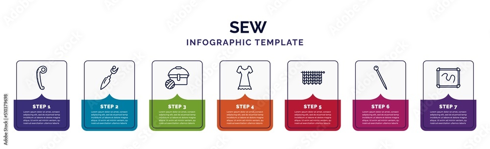infographic template with icons and 7 options or steps. infographic for ...