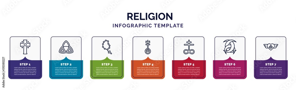 infographic template with icons and 7 options or steps. infographic for ...