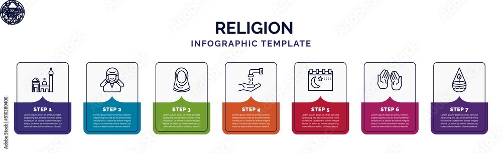 infographic template with icons and 7 options or steps. infographic for ...