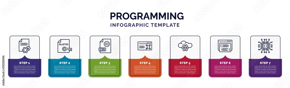 infographic template with icons and 7 options or steps. infographic for ...