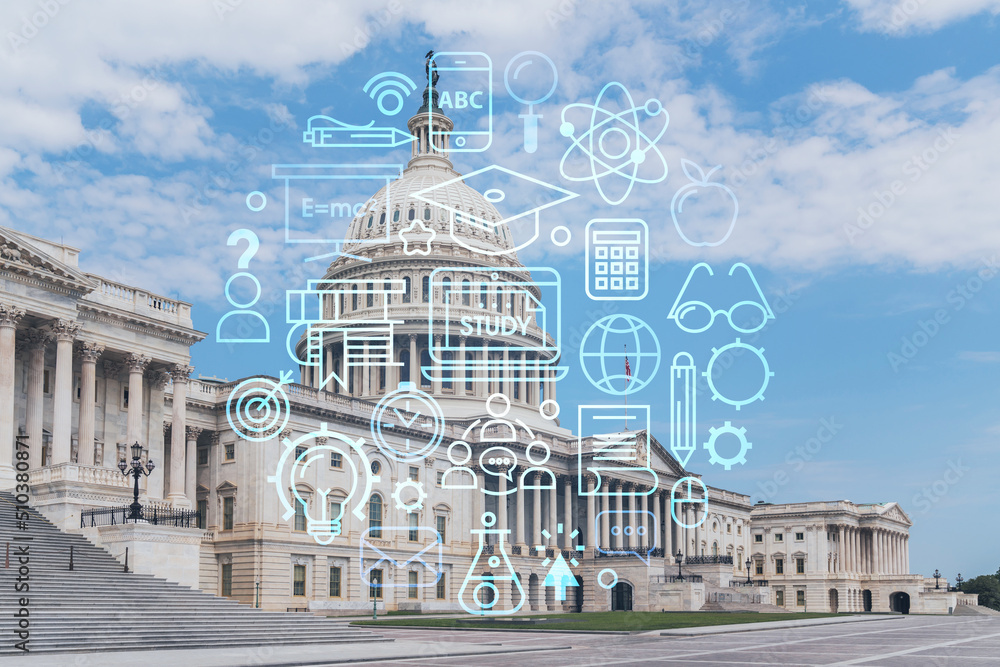 Capitol dome building exterior, Washington DC, USA. Home of Congress ...