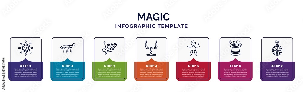 infographic template with icons and 7 options or steps. infographic for ...
