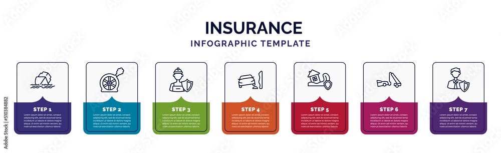 infographic template with icons and 7 options or steps. infographic for ...