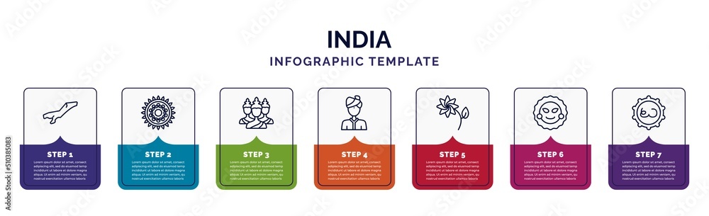 infographic template with icons and 7 options or steps. infographic for ...