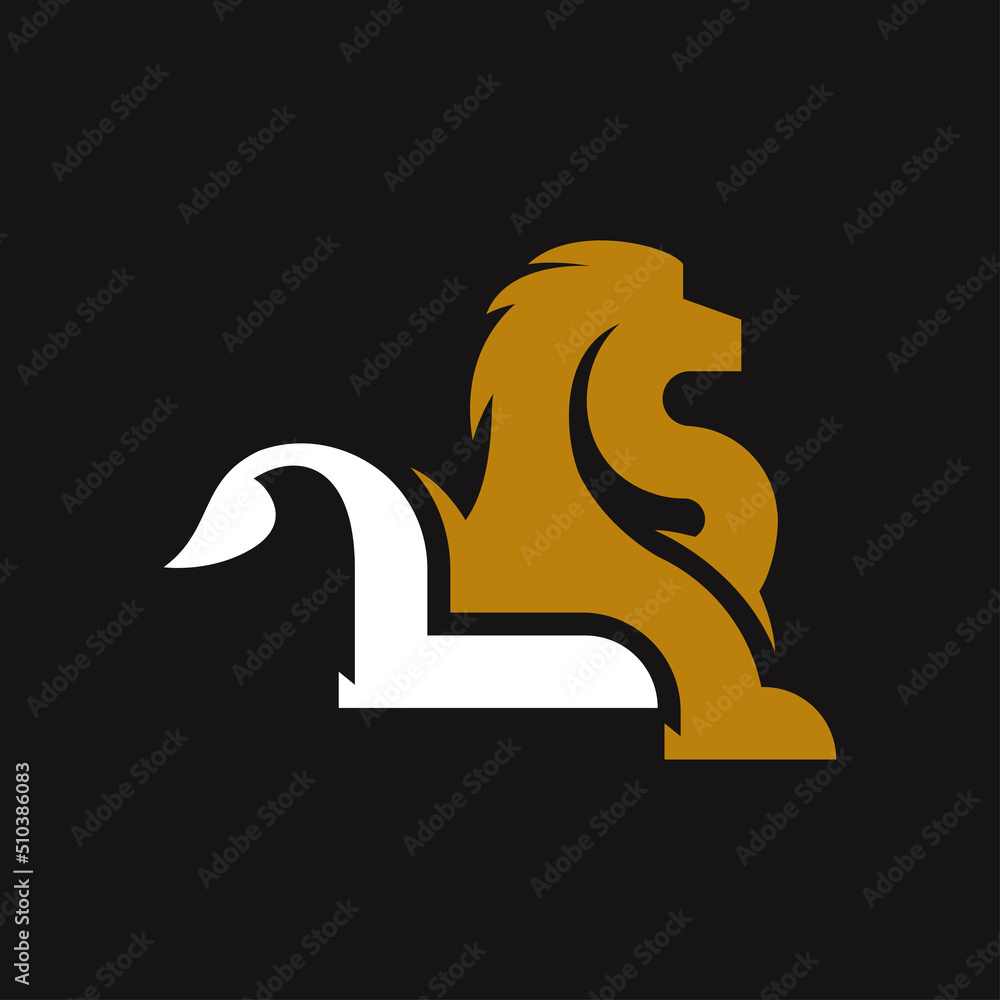 Lion logo. Letter L S Lion logo Stock Vector | Adobe Stock