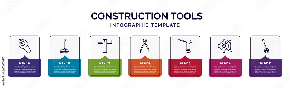 infographic template with icons and 7 options or steps. infographic for ...