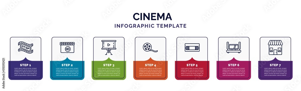 infographic template with icons and 7 options or steps. infographic for ...