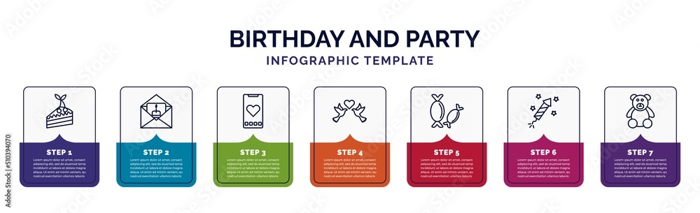 infographic template with icons and 7 options or steps. infographic for ...