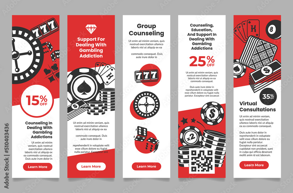 Dealing with gambling addictions vertical poster landing page ...