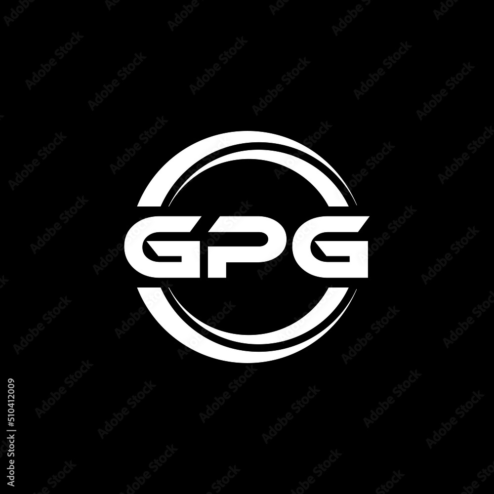 GPG letter logo design with black background in illustrator, vector ...