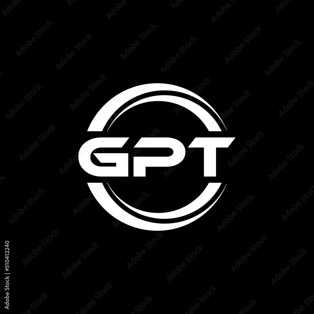 GPT letter logo design with black background in illustrator, vector ...