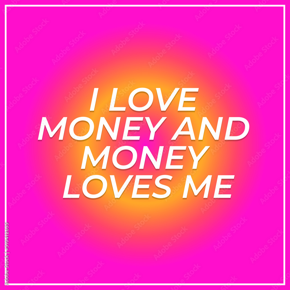 I love money and money loves me positive money affirmation card, print ...