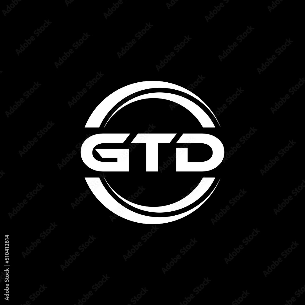 GTD letter logo design with black background in illustrator, vector ...