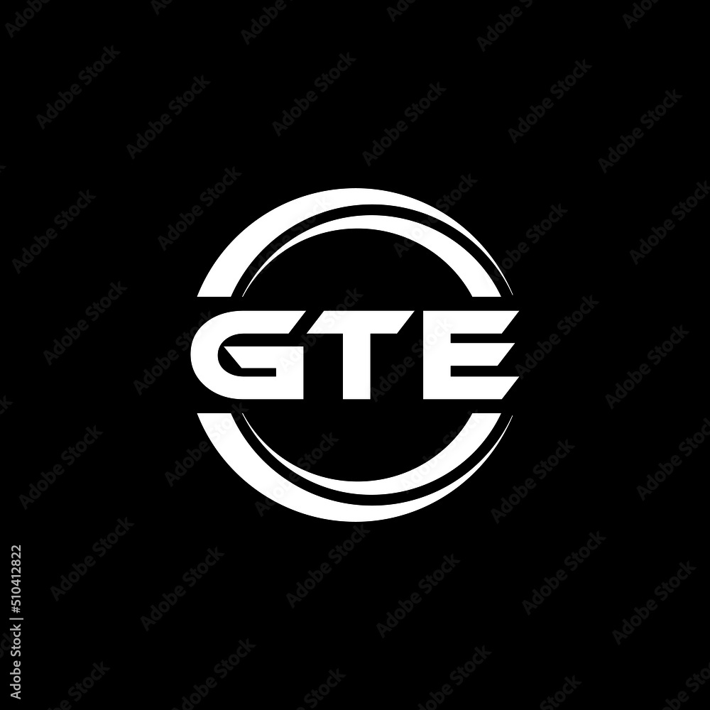 GTE letter logo design with black background in illustrator, vector ...