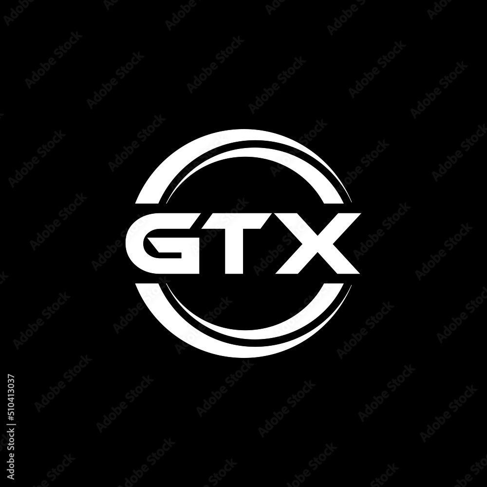 GTX letter logo design with black background in illustrator, vector ...