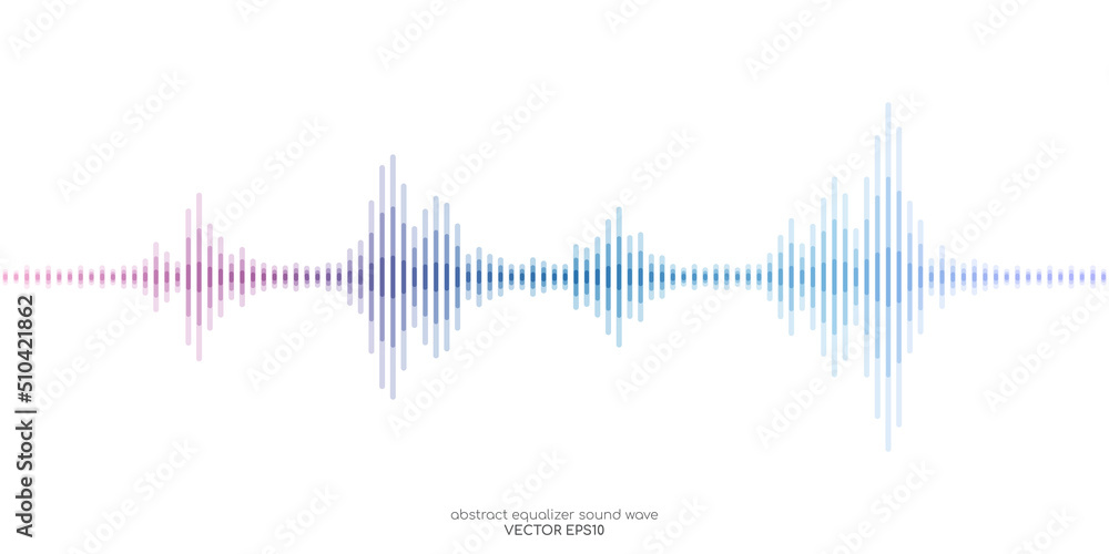 Abstract sound wave equalizer stripe lines colorful isolated on white ...