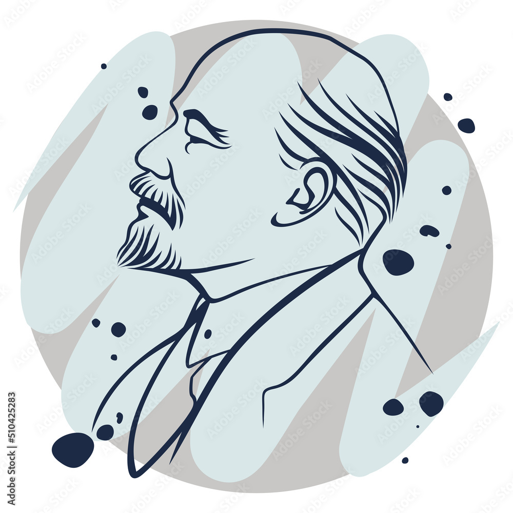 Vetor de Revolutions in Russia in 1917. Vector portrait of the Russian ...