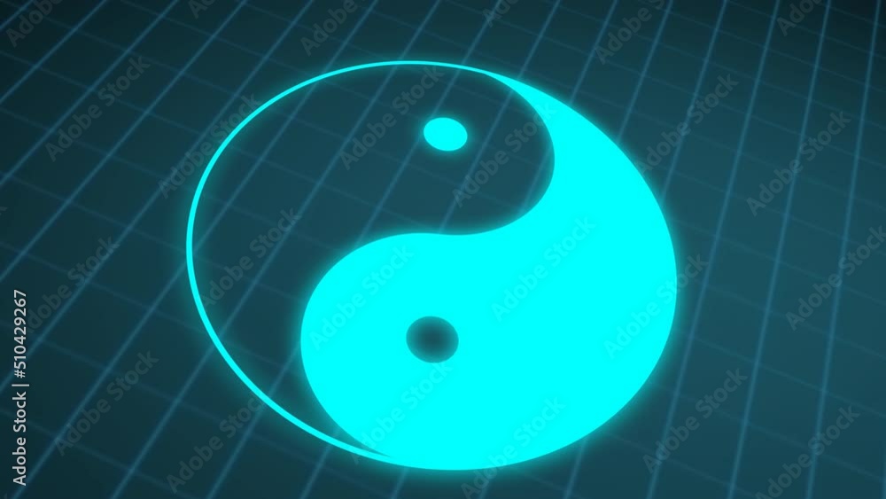 Vidéo Stock Yin Yang rotating animation in high-resolution digital ...