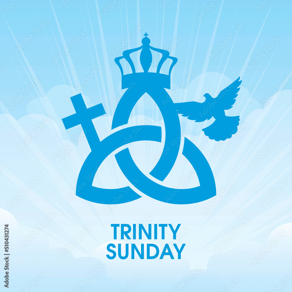 Trinity Sunday icon set vector. Holy trinity icon set isolated on a ...