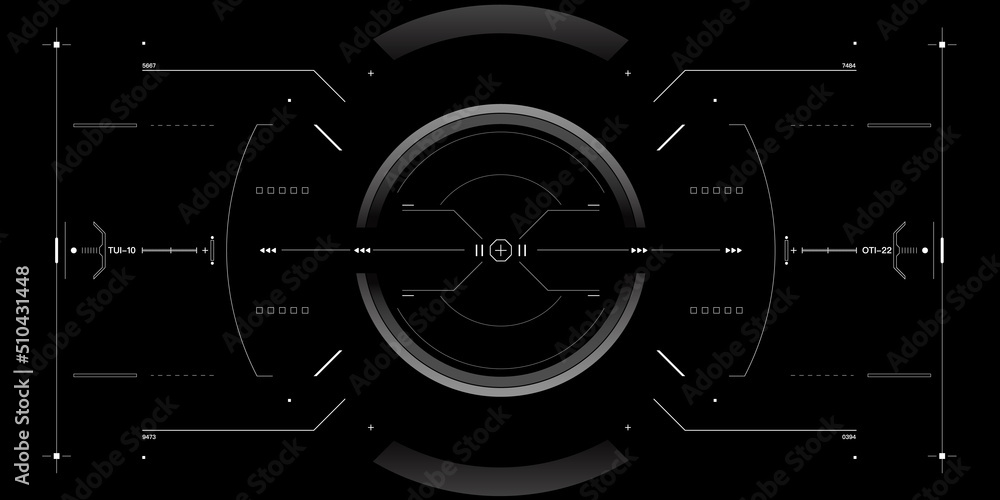 HUD interface futuristic digital UI, GUI design virtual display ...