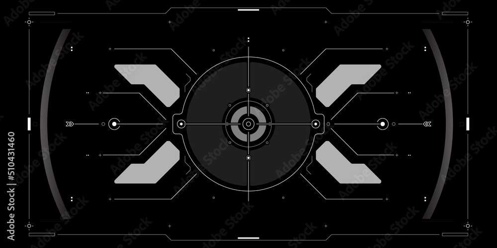 HUD Screen UI System Dashboard Display Panel Vector. Abstract Cockpit ...