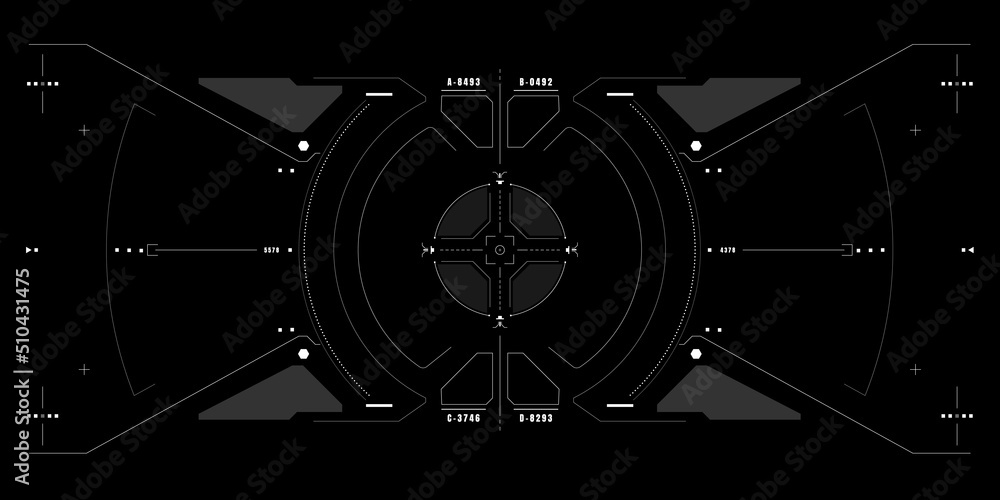 HUD futuristic frame element user spy interface control monitoring for ...