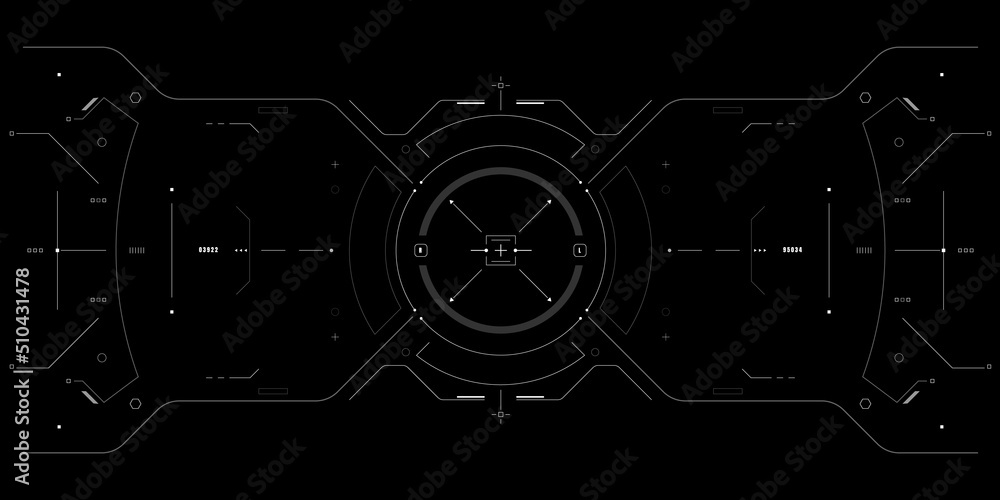 HUD Futuristic Drone, Space ship, Cockpit UI, GUI Screen Design Element ...