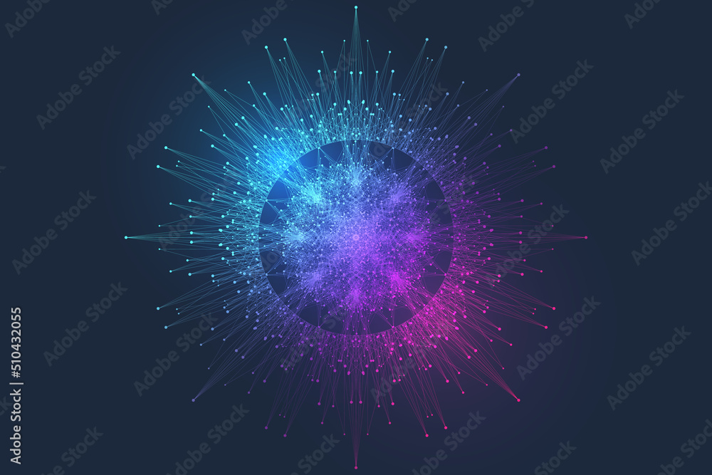 Quantum computing concept. Deep learning artificial intelligence. Big ...