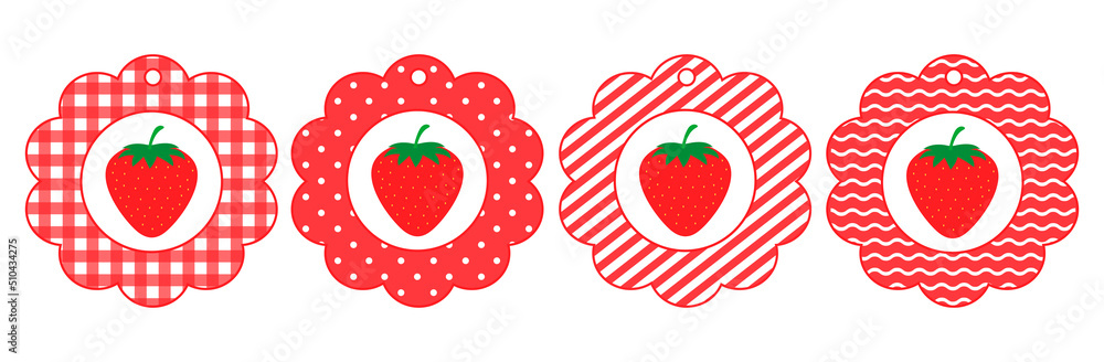 Set strawberry gift tags templates Stock Vector | Adobe Stock