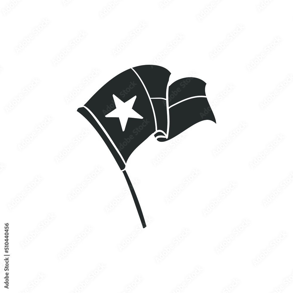 Texas Flag Icon Silhouette Illustration. Texan Vector Graphic Pictogram ...