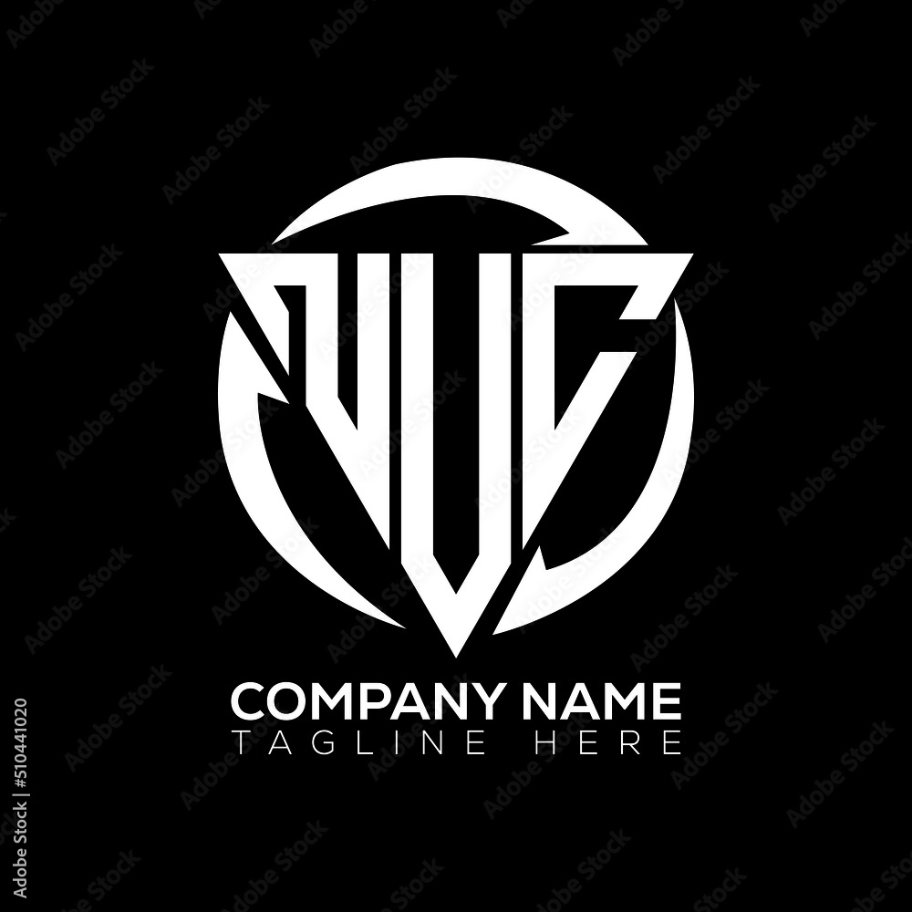 NVC letter logo design on black background.NVC creative initials letter ...