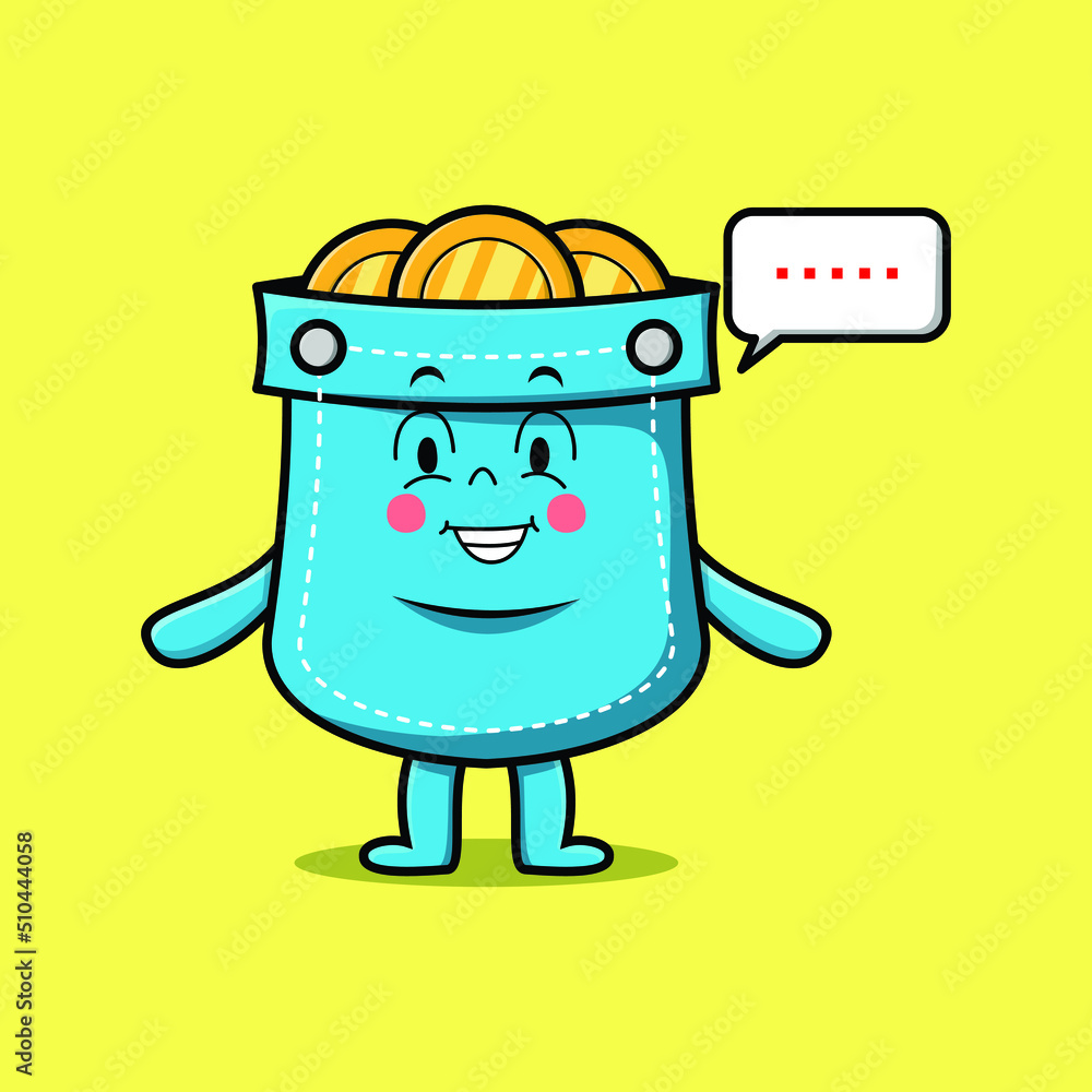 Cute cartoon Pocket character coming out from pocket look so happy in ...