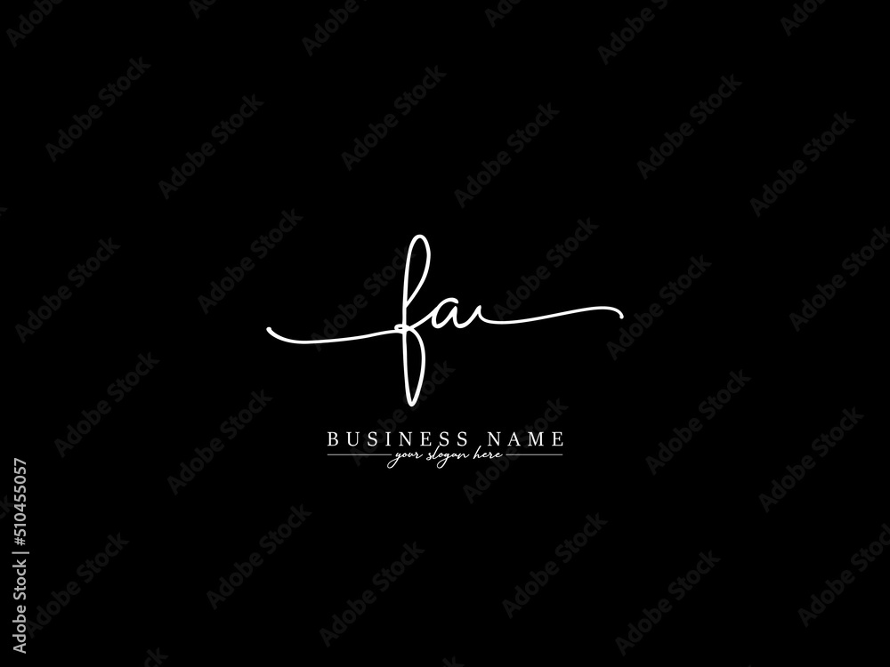 Letter FA Logo Icon, Signature Fa af Logo Letter Vector Image Design ...