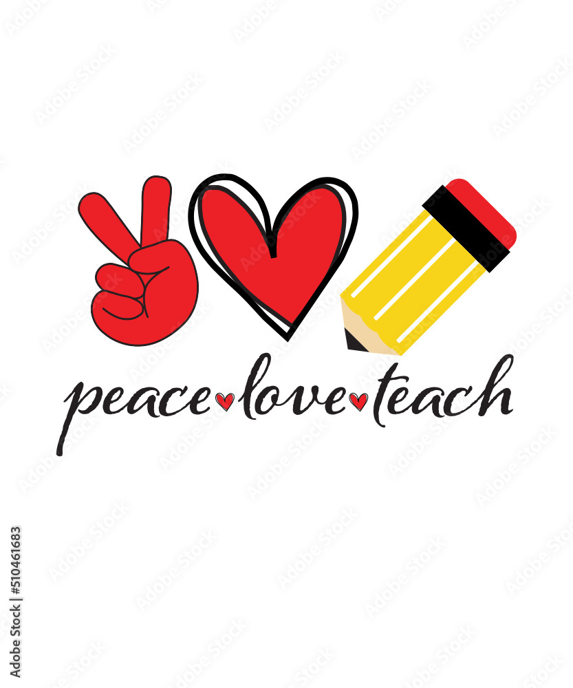 peace love teach svg png, teacher svg, school svg, teach love inspire ...