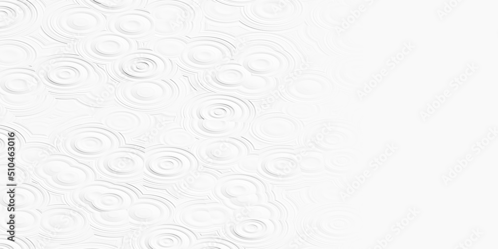Fading out random placed white wave circles background wallpaper banner ...