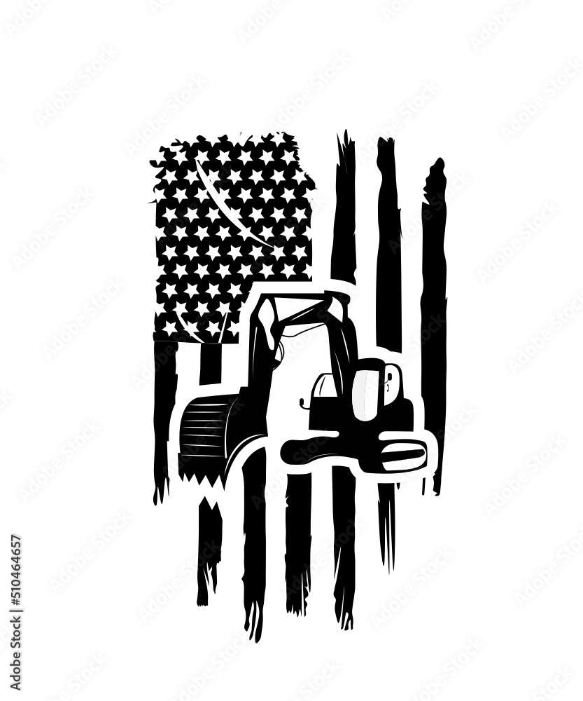 Pipeliner American Flag svg, pipeliner flag svg, heavy equipment svg ...