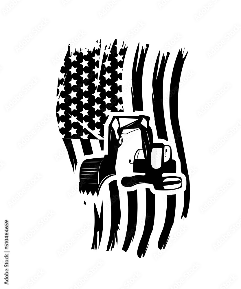 Pipeliner American Flag svg, pipeliner flag svg, heavy equipment svg ...