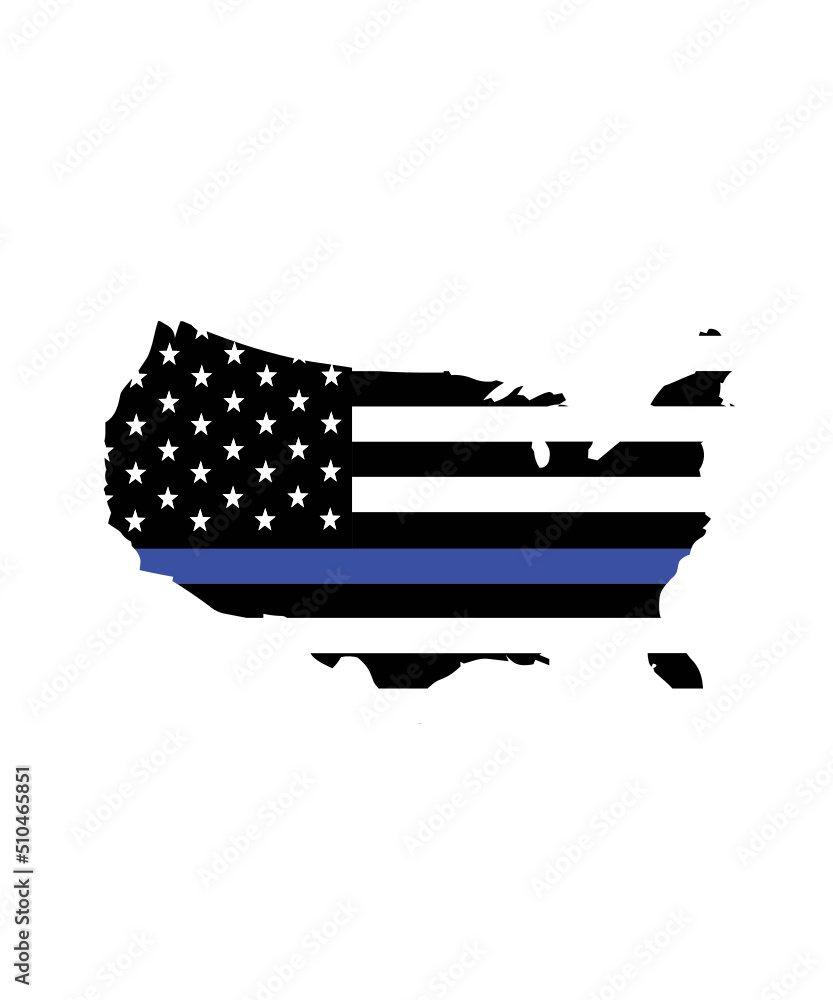 Vetor do Stock: thin blue line svg bundle, thin blue line svg, police ...