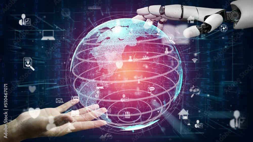 Futuristic robot artificial intelligence revolutionary AI technology ...