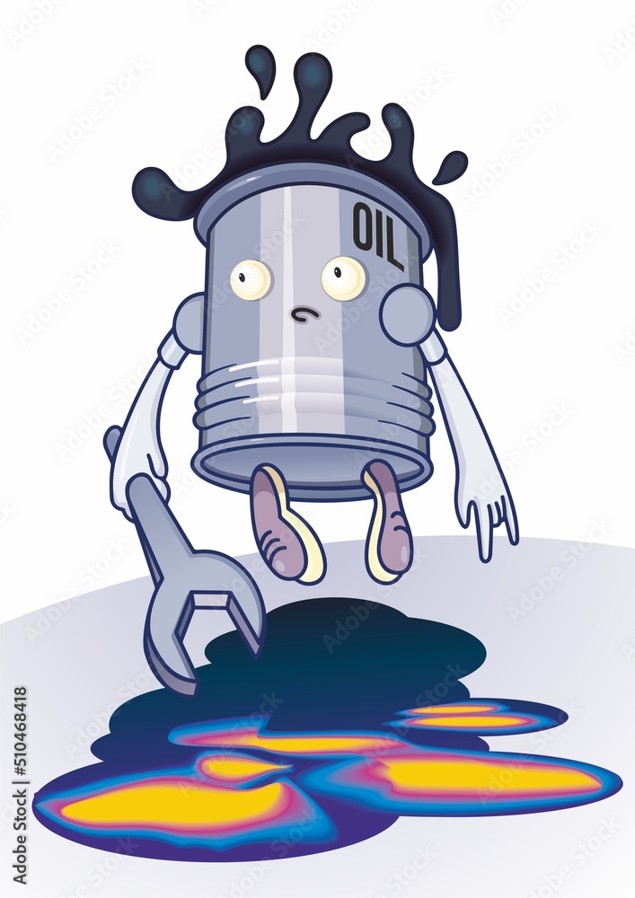 Cartoon barrel of oil. Cartoon illustration of metal barrel with oil ...