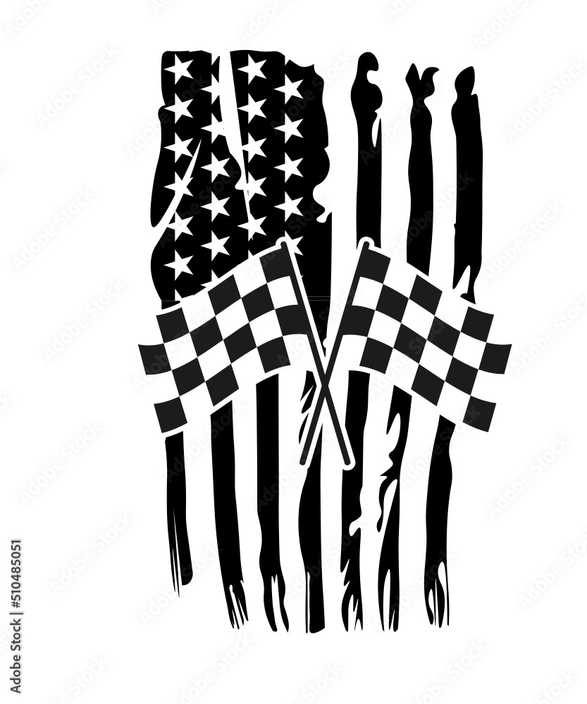 racing american flag svg, racing USA flag svg, racing flag with ...