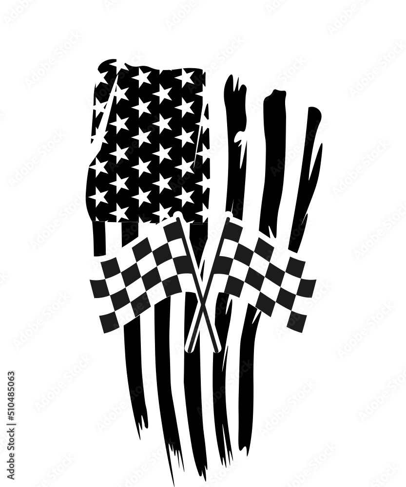 racing american flag svg, racing USA flag svg, racing flag with ...