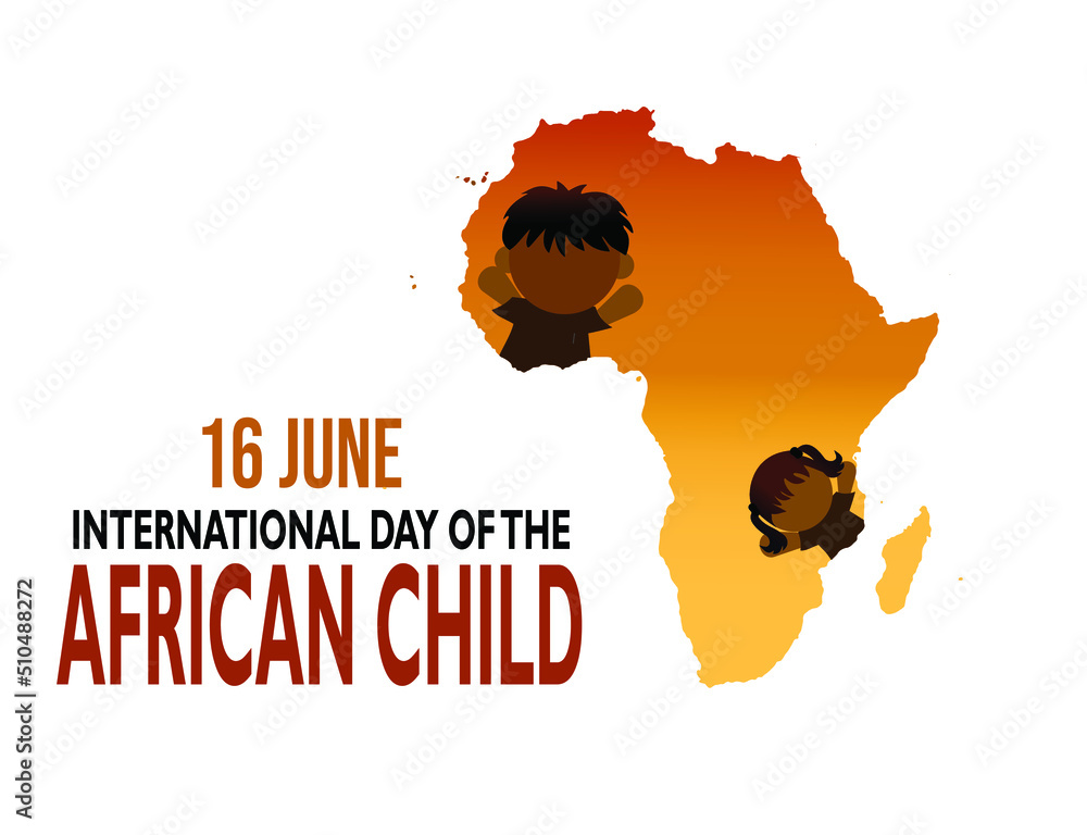 international day of the African child poster, girl and boy in Africa ...